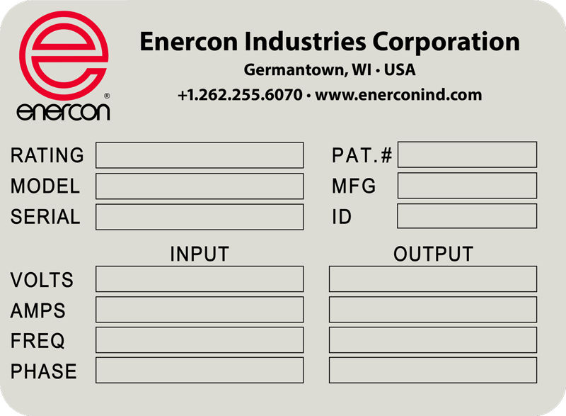 Manual Drawing Request - Enercon Industries Corporation